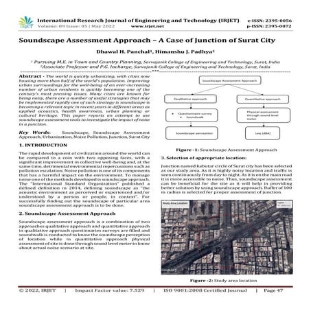 Soundscape Assessment Approach – A Case of Junction of Surat City | PDF