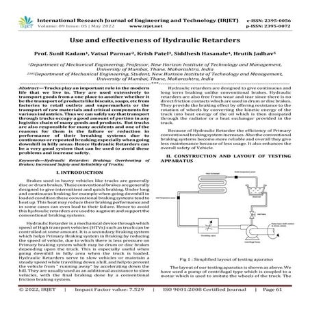 Use and effectiveness of Hydraulic Retarders | PDF