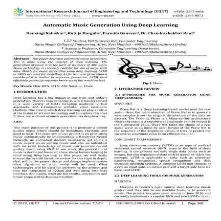 Automatic Music Generation Using Deep Learning | PDF