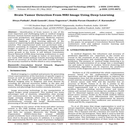 Brain Tumor Detection From Mri Image Using Deep Learning Pdf