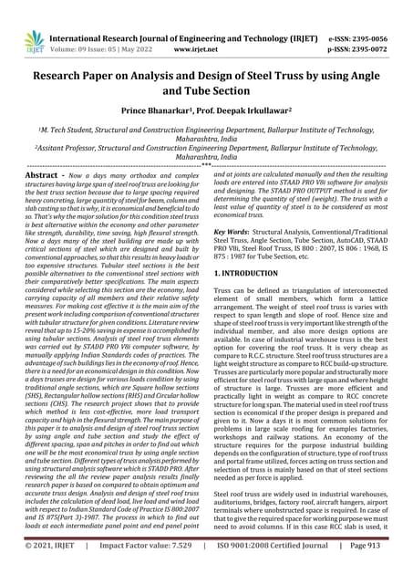 “comparative Analysis And Design Of Pratt Truss Bridge And Warren Truss Bridge As Per Aisc And