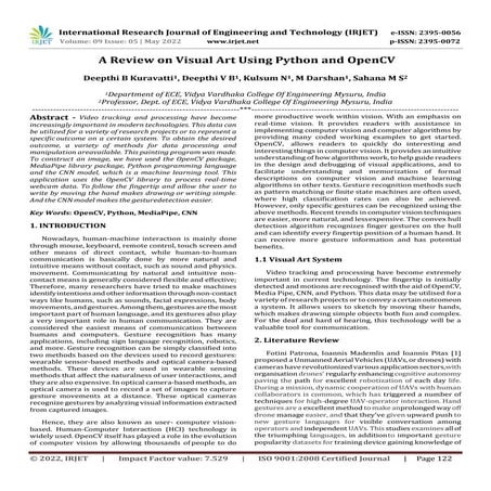 A Review on Visual Art Using Python and OpenCV | PDF