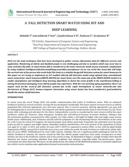 Fall detection and prevention among elderly persons. | PPTX