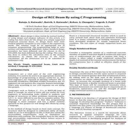 Design of RCC Beam By using C Programming | PDF | Programming Languages | Computing