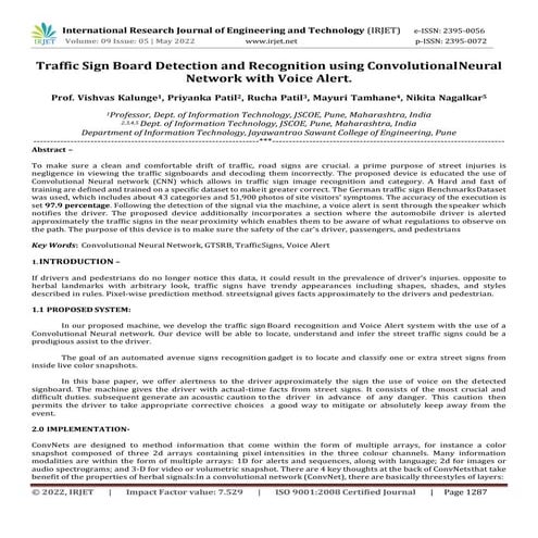Traffic Sign Board Detection and Recognition using Convolutional Neural Network with Voice Alert ...