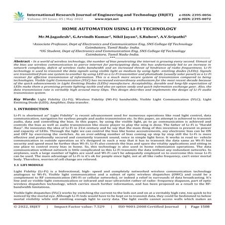 HOME AUTOMATION USING LI-FI TECHNOLOGY | PDF | Internet of Things | Internet