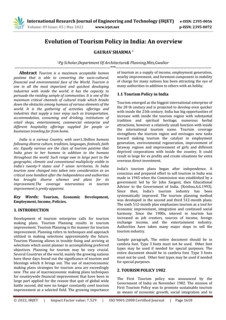 National tourism policy | PPTX