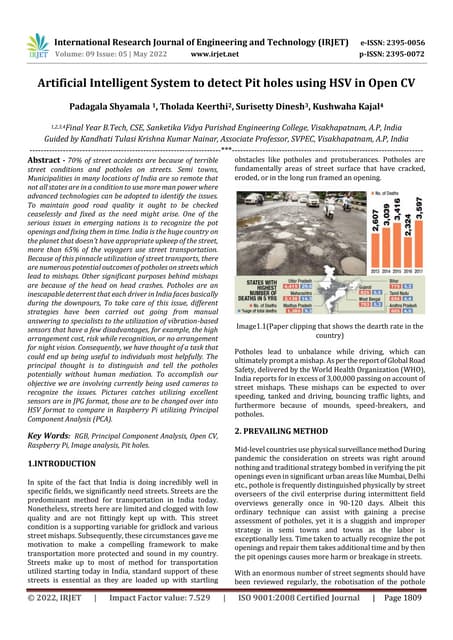 IRJET - Design Paper on Pothole Monitoring System | PDF