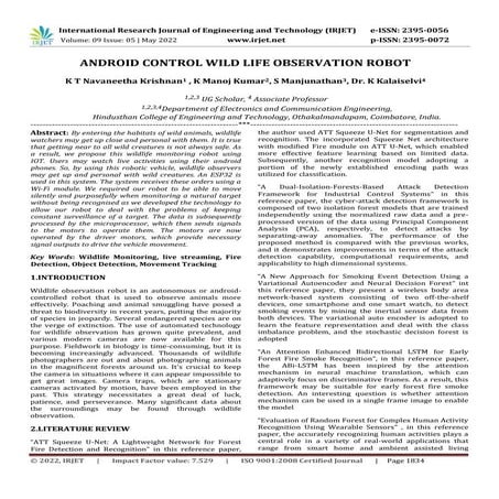 ANDROID CONTROL WILD LIFE OBSERVATION ROBOT | PDF