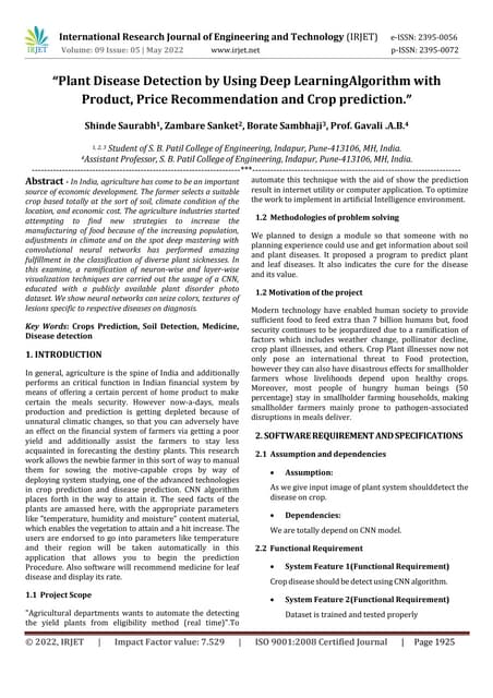 Plant Disease Detection Using Deep Learning And Cnn Pptx