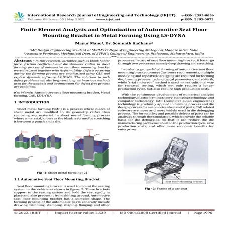 Finite Element Analysis and Optimization of Automotive Seat Floor ...