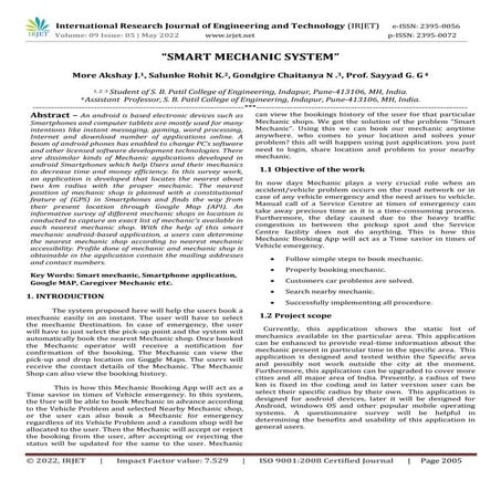 SMART MECHANIC SYSTEM | PDF