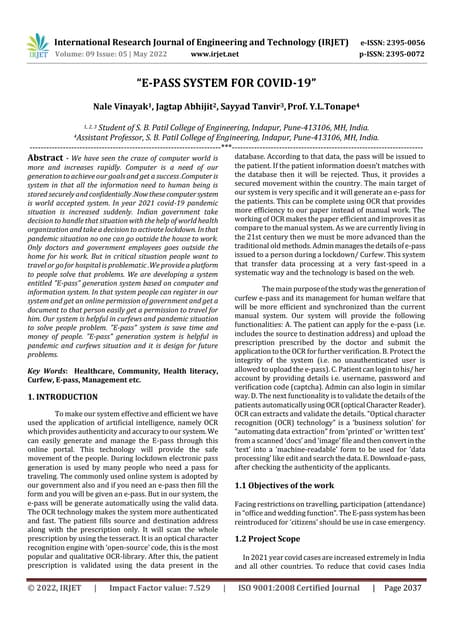 Implementation Of Smart And Secure Gate Pass System Using Qr Code Pdf