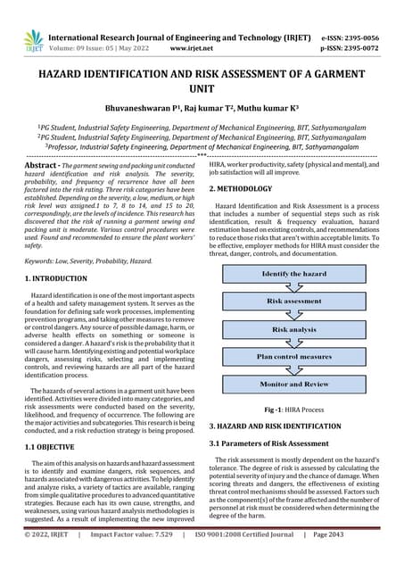 HAZARD IDENTIFICATION AND RISK ASSESSMENT IN AUTO COMPONENTS ...