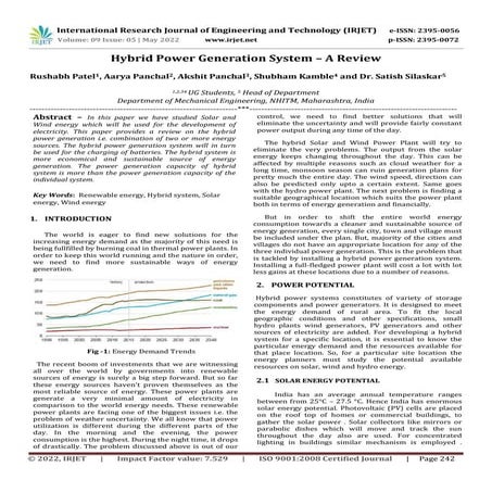 Hybrid Power Generation System – A Review | PDF | Gas and Electric ...