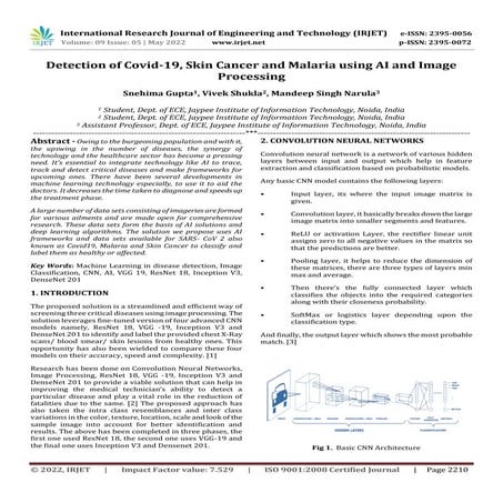 Detection of Covid-19, Skin Cancer and Malaria using AI and Image ...