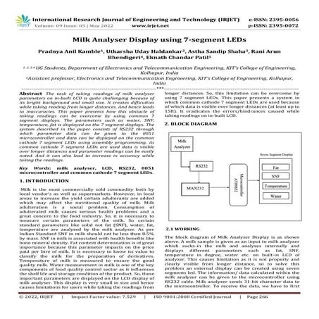 Milk Analyser Display using 7-segment LEDs | PDF | Computer Peripherals ...