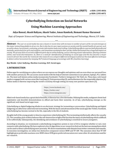 Initial PPT1.ppt for cyber bullying detection | PPTX