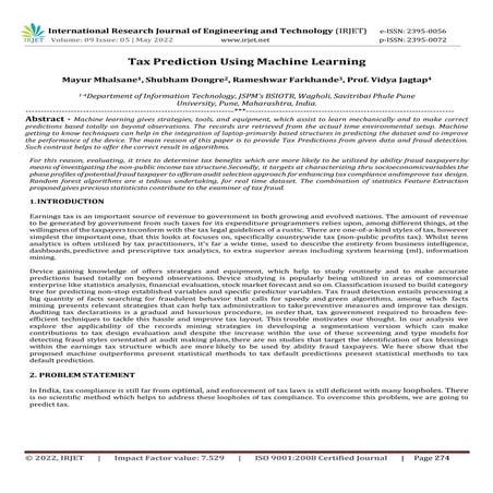 Tax Prediction Using Machine Learning | PDF