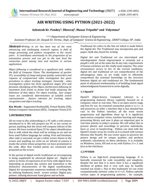 AIRCANVAS[1].pdf mini project for btech students | PDF