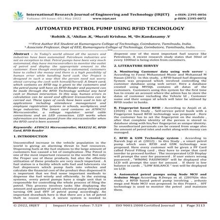 AUTOMATED PETROL PUMP USING RFID TECHNOLOGY | PDF