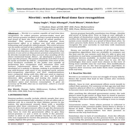 Nivritti Web Based Real Time Face Recognition Pdf