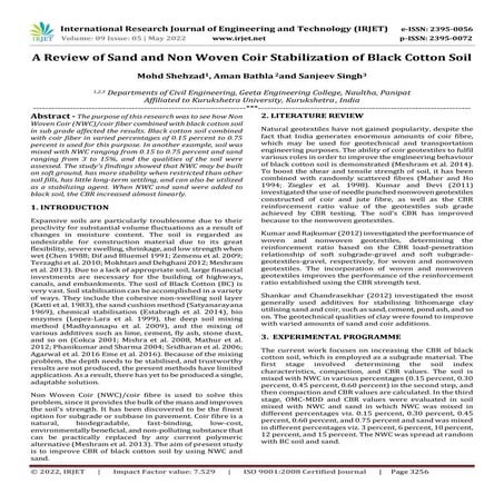STABILIZATION OF SOIL USING COIR FIBER | PDF