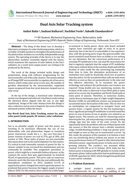 Automatic solar tracking system | PPTX