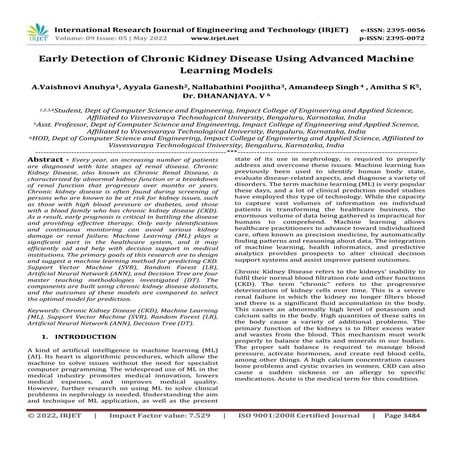 Early Detection of Chronic Kidney Disease Using Advanced Machine ...