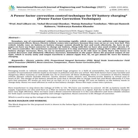 A Power factor correction control technique for EV battery charging ...