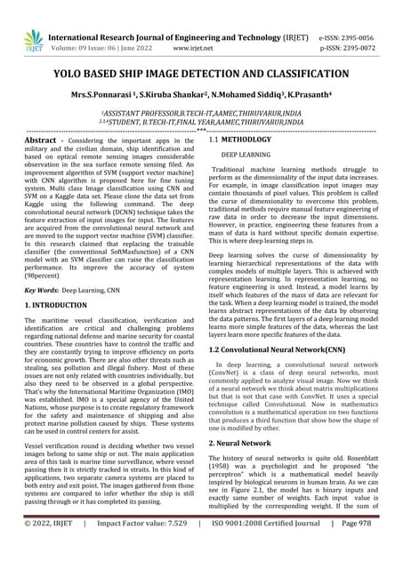 Yolo Based Ship Image Detection And Classification Pdf