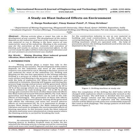 A Study on Blast Induced Effects on Environment | PDF