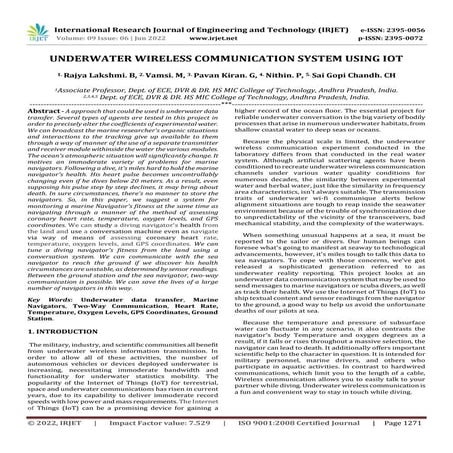 Underwater Wireless Communication System Using Iot Pdf