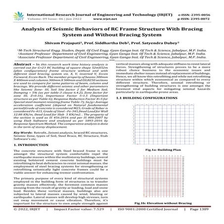 Analysis of Seismic Behaviors of RC Frame Structure With Bracing System and Without Bracing ...