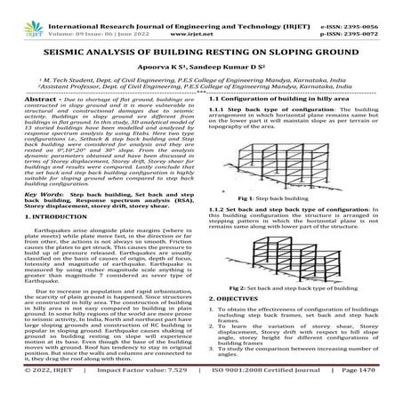 SEISMIC ANALYSIS OF BUILDING RESTING ON SLOPING GROUND | PDF