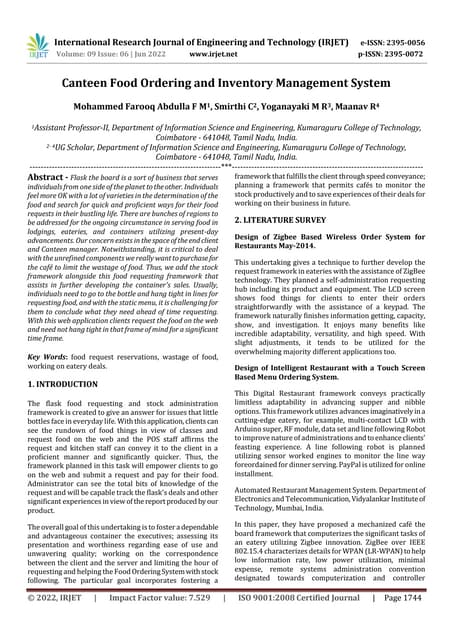 Food Order Management System | PPTX