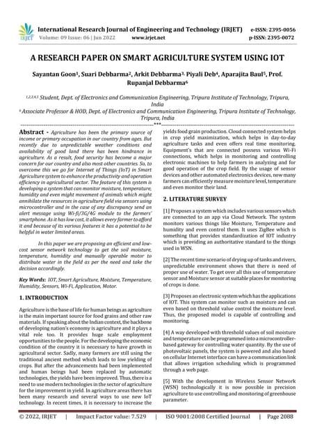 Iot based smart irrigation system | PPT