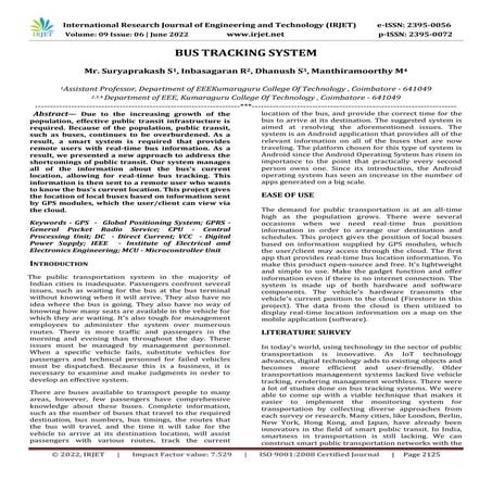 BUS TRACKING SYSTEM | PDF