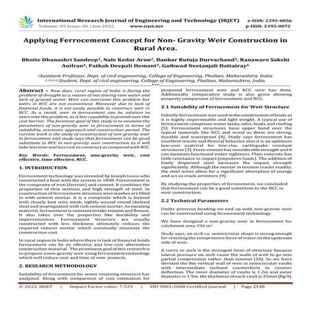Applying Ferrocement Concept for Non- Gravity Weir Construction in ...