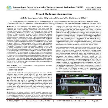 Smart Hydroponics system | PDF