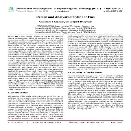 Design and Analysis of Cylinder Fins | PDF