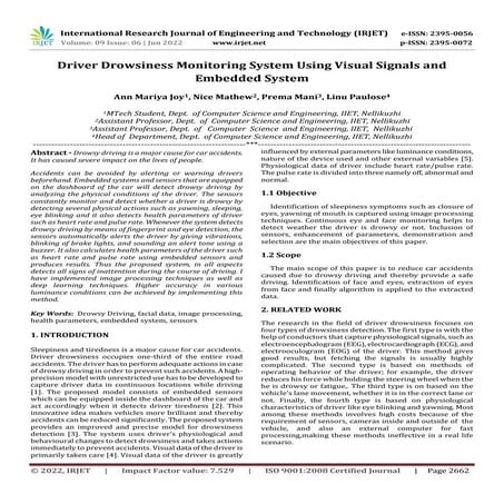 Driver Drowsiness Monitoring System Using Visual Signals and Embedded ...