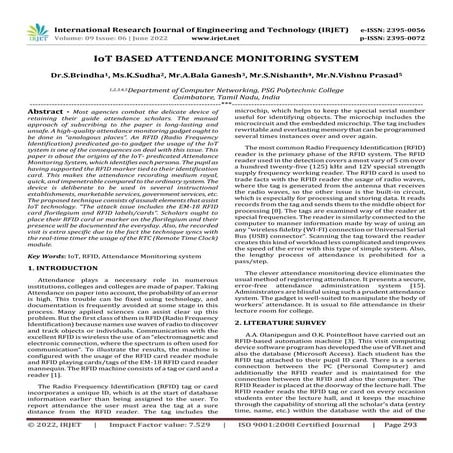 IoT BASED ATTENDANCE MONITORING SYSTEM | PDF