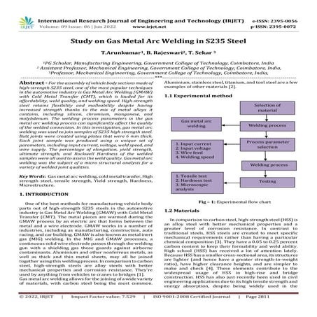 Study on Gas Metal Arc Welding in S235 Steel | PDF