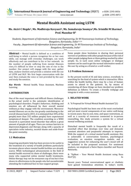 Mental Health Chatbot System by Using Machine Learning | PDF