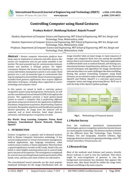 Controlling Computer Using Hand Gestures Pdf
