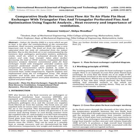 Comparative Study Between Cross Flow Air To Air Plate Fin Heat ...