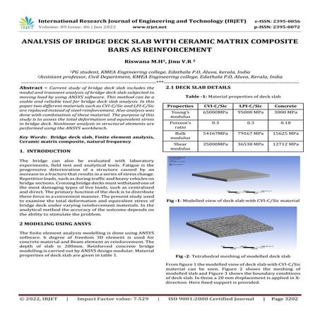 ANALYSIS OF BRIDGE DECK SLAB WITH CERAMIC MATRIX COMPOSITE BARS AS ...