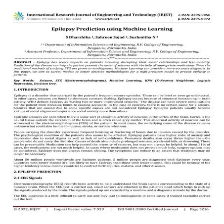Epilepsy Prediction Using Machine Learning Pdf