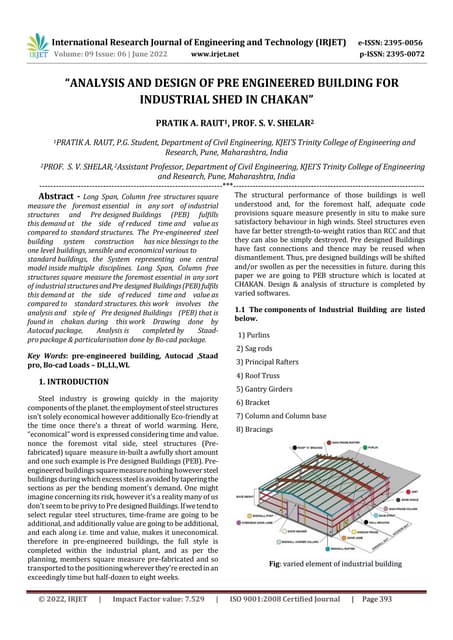 P.E.B. Framed Structure Design and Analysis Using STAAD Pro | PDF